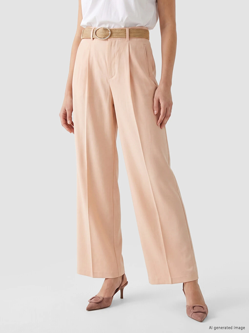 LCW Vision Ženske Pantalone Širokog Kroja Sa Kaišem