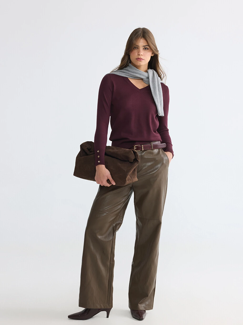 LCWAIKIKI Classic Regular Fit Ženske Pantalone Od Eko Kože