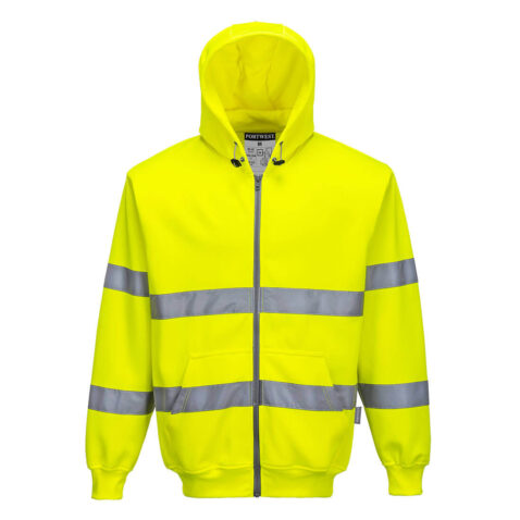Hi-Vis dukserica sa kapuljačom i prednjim rajsferšlusom