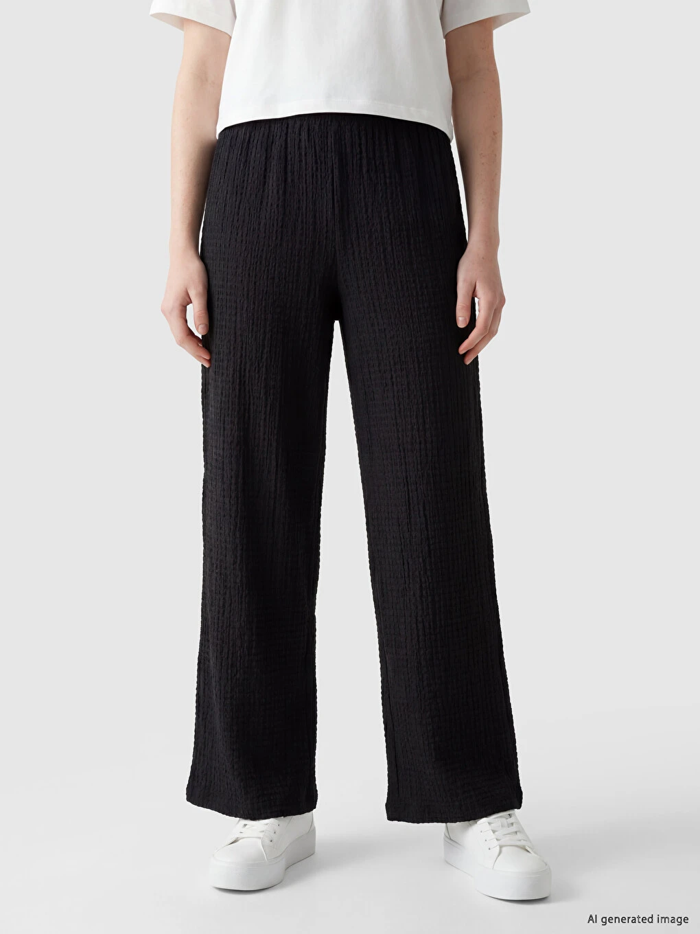XSIDE Elastični Struk Teksturirane Ženske Pantalone