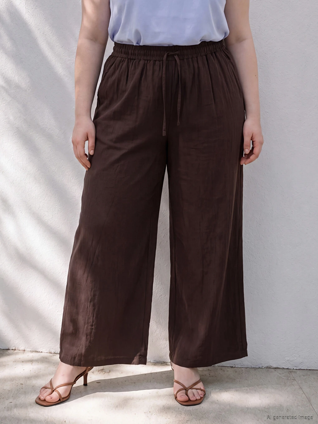 LCWAIKIKI Curve Ženske Plus Size Pantalone Sa Elastičnim Strukom