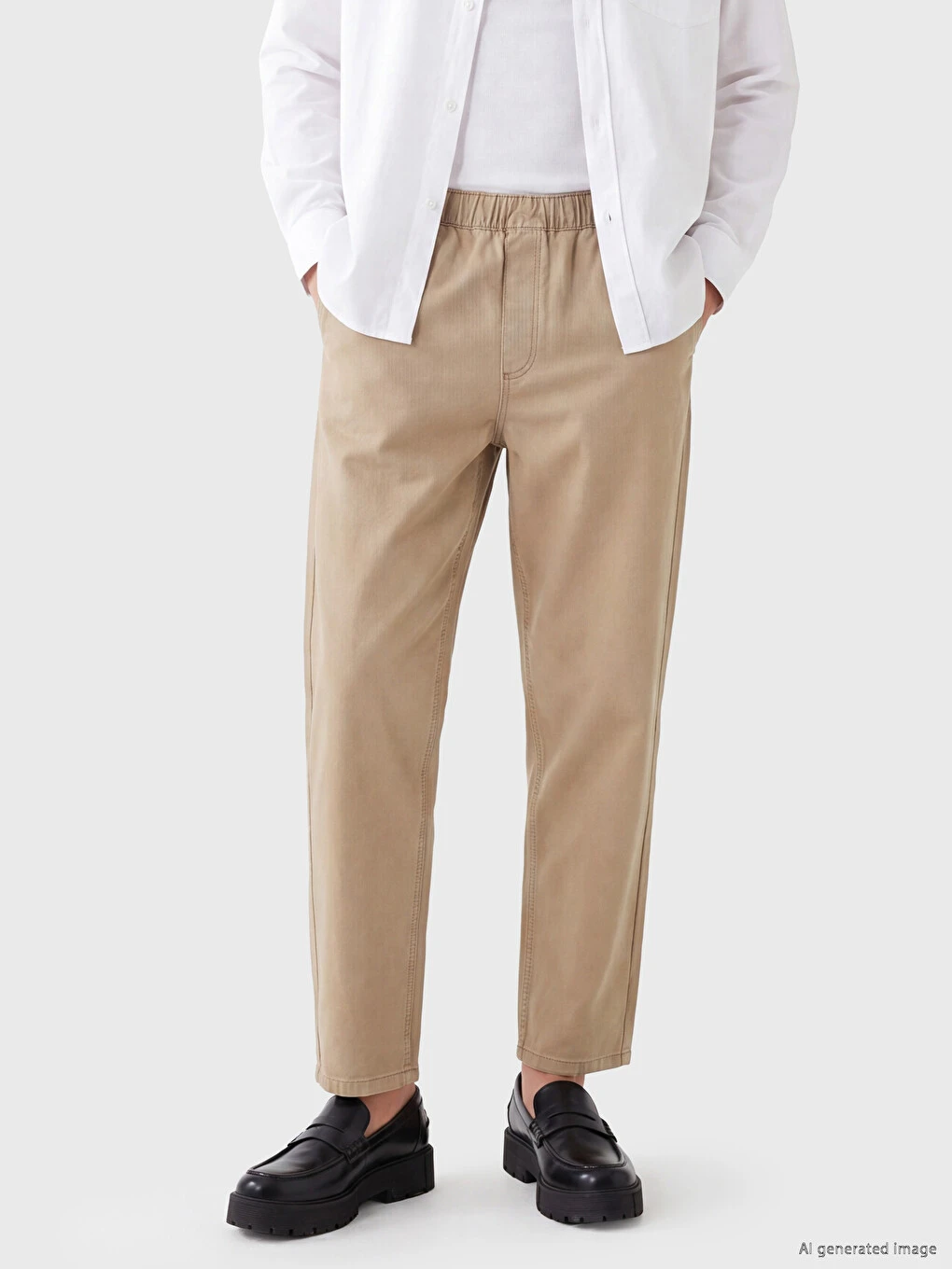 XSIDE Muške Pantalone Od Gabardina Opuštenog Kroja