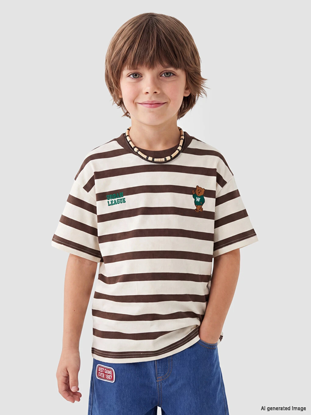 LCW Kids Prugasta Vezena Dečja Majica