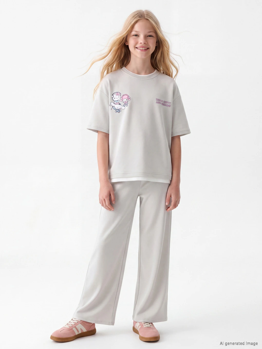 LCW Kids Hello Kitty Štampani Dečiji Set Sa Mekim Dodirom