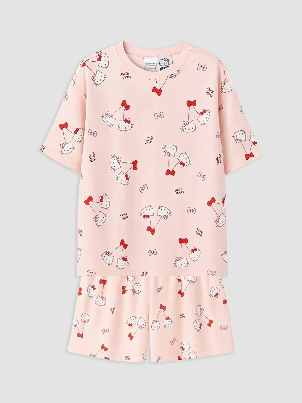 LCW Kids Hello Kitty Licencirani Pidžama Komplet Sa Okruglim Izrezom Za Devojčice
