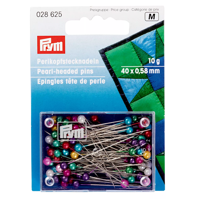Prym špenadle sa bisernom glavom raznobojne 40 x 0,58 mm 028625