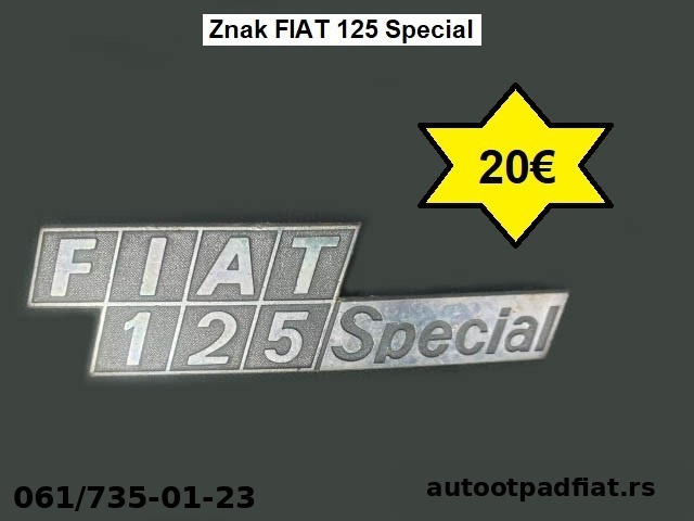 ZNAK FIAT 125 SPECIAL