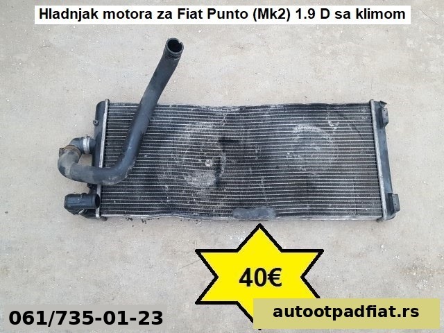 HLADNJAK VODE ZA FIAT PUNTO (MK2) 1.9 D SA KLIMOM