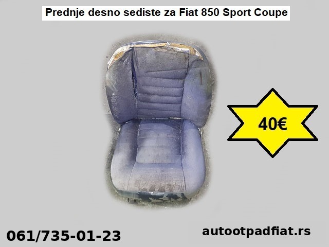 PREDNJE DESNO SEDISTE ZA FIAT 850 SPORT COUPE