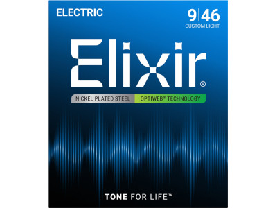 Elixir 19027 Optiweb Custom Light 9-46 Nickel Plated