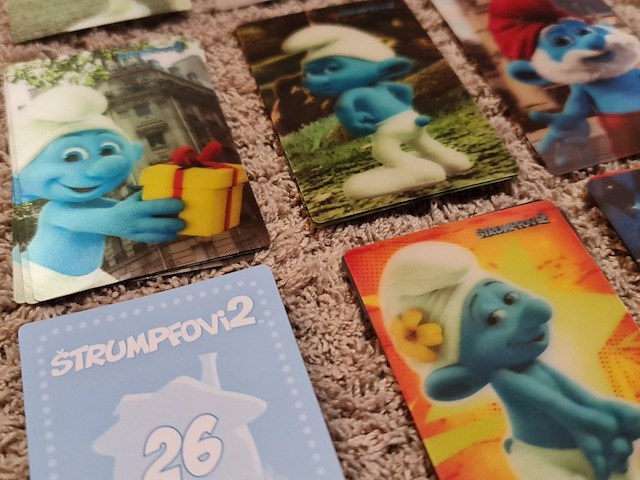 Kartice Štrumpfovi 2 lot od 24 komada različite