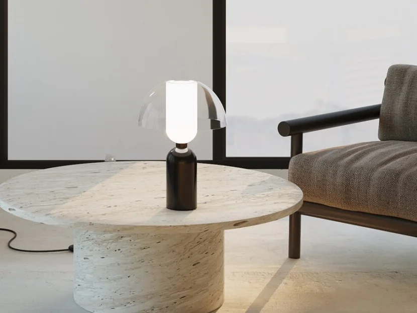 Maytoni Memory stona lampa crna-staklo 40W