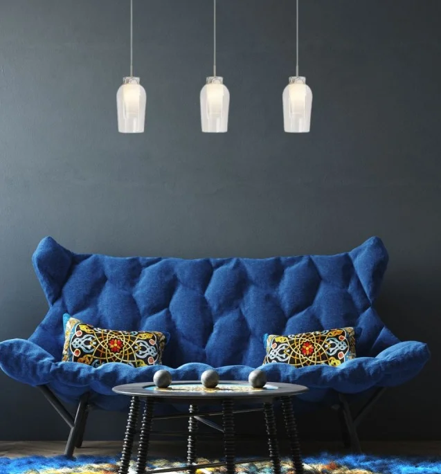 Mantra Nora Visilica zlatna/bela 3xE27 20W prečnik 108cm