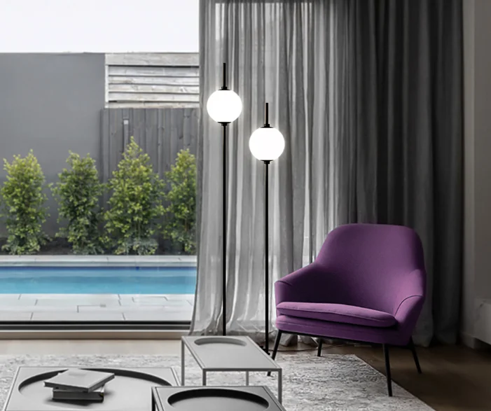 Maytoni The Sixth Sense podna lampa crna-bela 3000K 12W