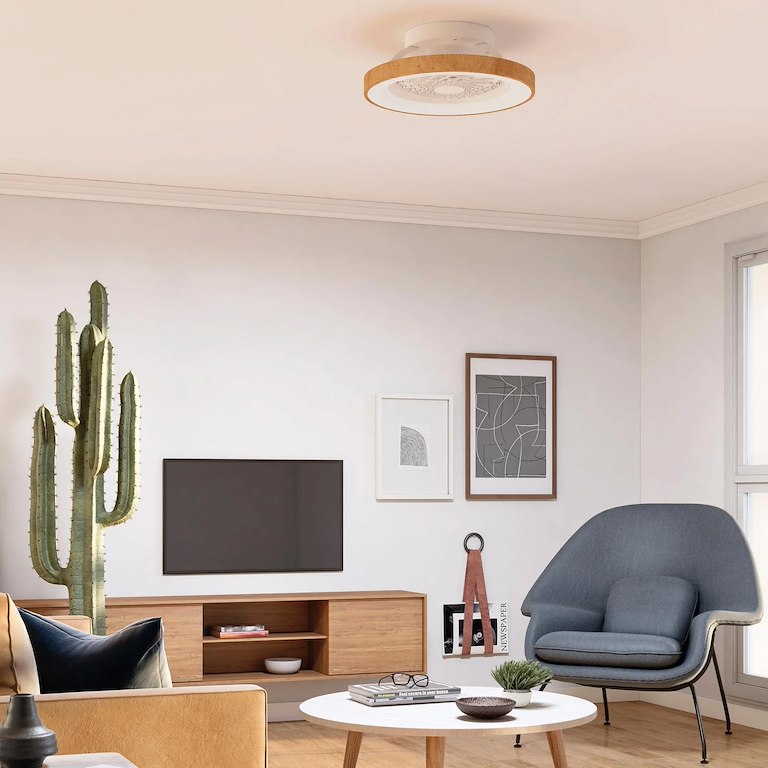 Mantra Tibet Mini Ventilator bela/drvo led 70W 4000K dimabilni