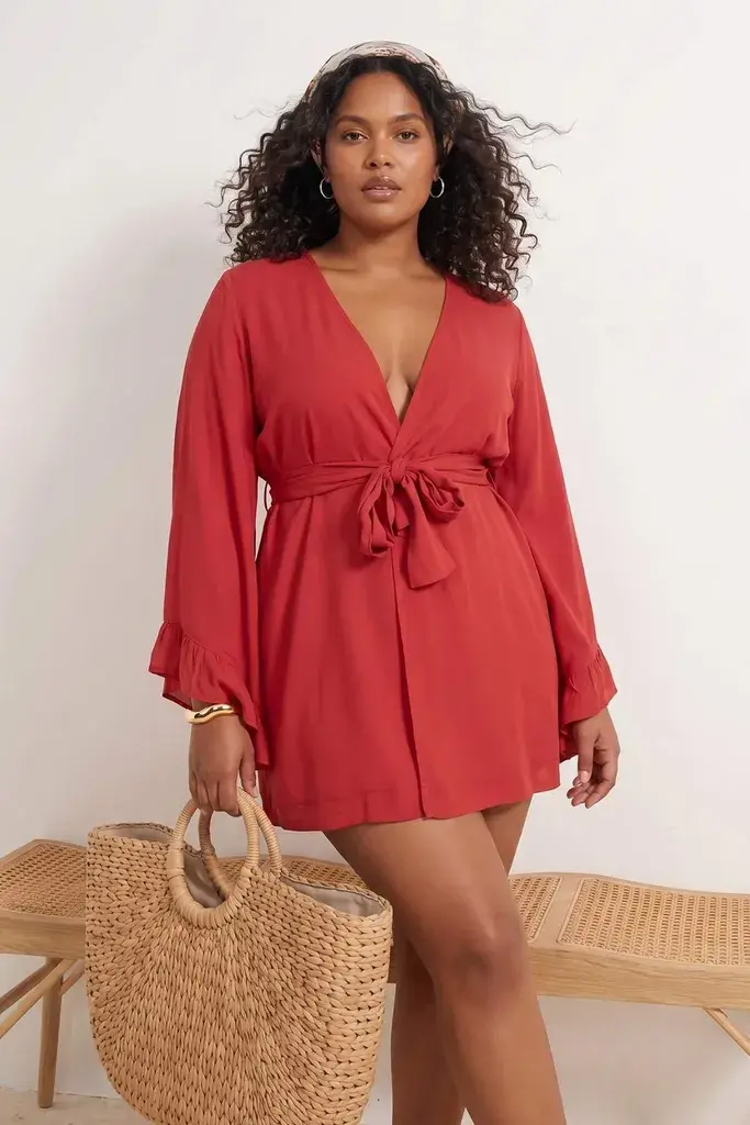 Trendyol Curve Ženski kimono Tbbss23De00001, Narandžasti