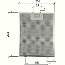 FILTER ASPIRATORA METALNI ELECTROLUX AEG CANDY 298x239x9mm
