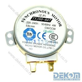 MOTOR MIKROTALASNE PEĆI ZA TANJIR ELECTROLUX AEG 50282251003 5 / 6 OBRTAJA / MIN. 220 V 4W OSOVINA 9mm / NIJE DOBAVLJIVO