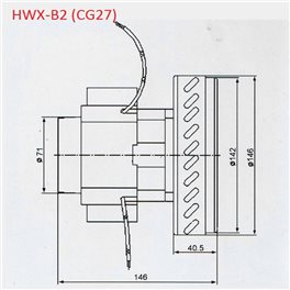 MOTOR USISIVAČA 1200W 1ELISA HIDRO VAC027UN HWX-B2 (CG27) H-145mm