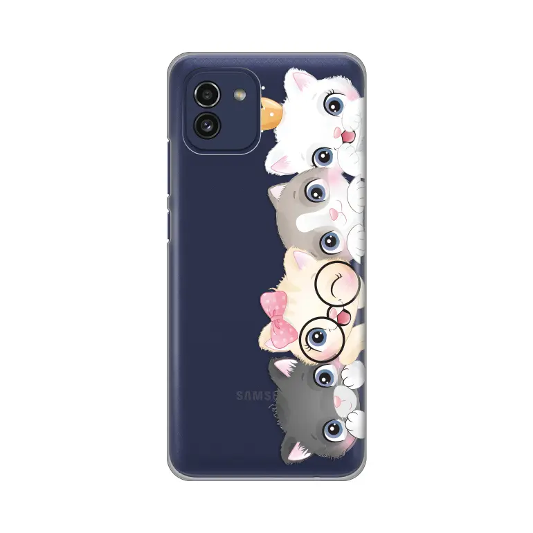 TELEMPIRE Silikonska maska za telefon Print Skin za Samsung A035G Galaxy A03 Cats providna