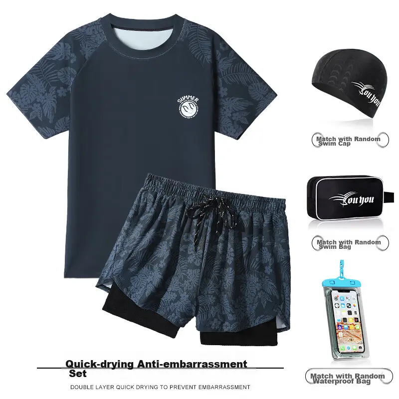 Youyou Muški set za kupanje, 5 delova, Sivi