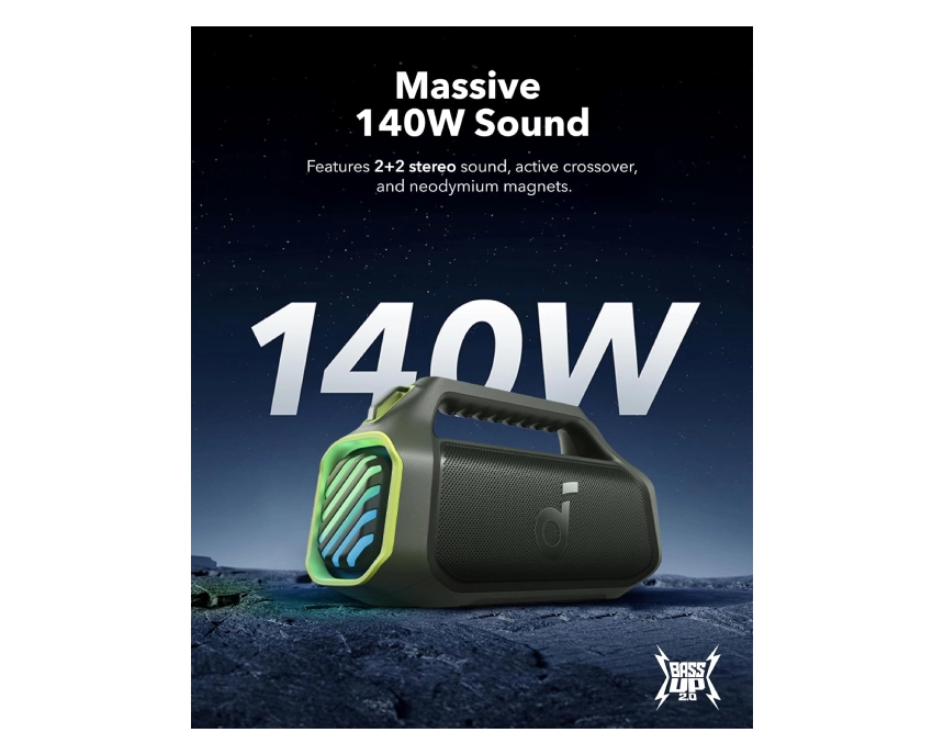 ANKER Soundcore Boom 2 Plus 140W 2.2 prenosivi bluetooth IPX7 zvučnik zeleni