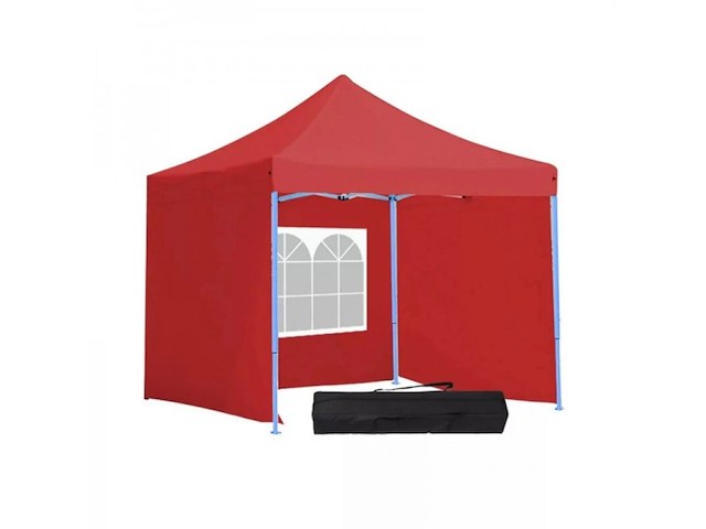 Paviljon sa Mehanizmom 3x3m, Crveni, Tri Stranice