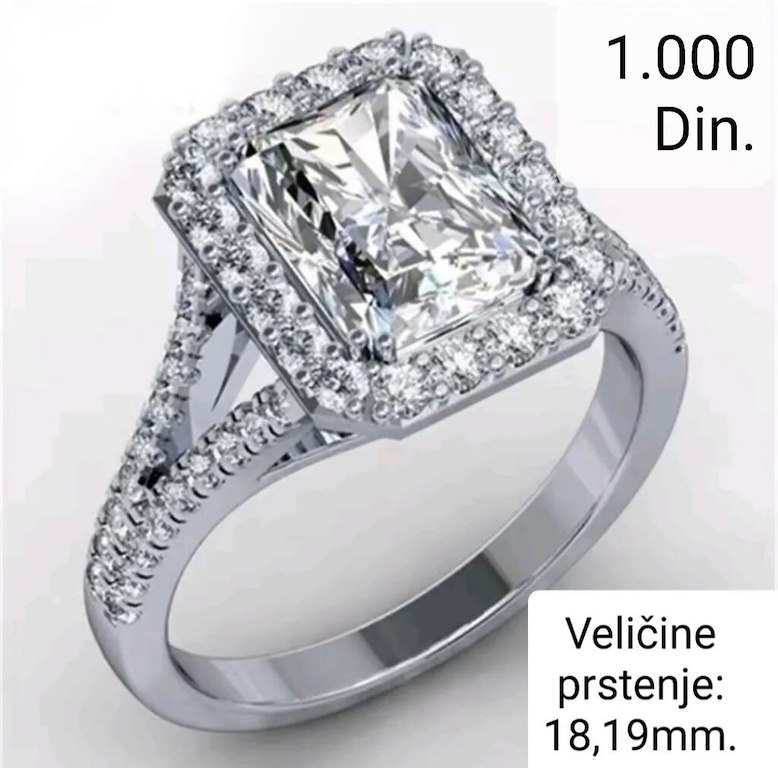 Elegantni posrebreni prsten od hirurskog čelika sa žigom S925, sa