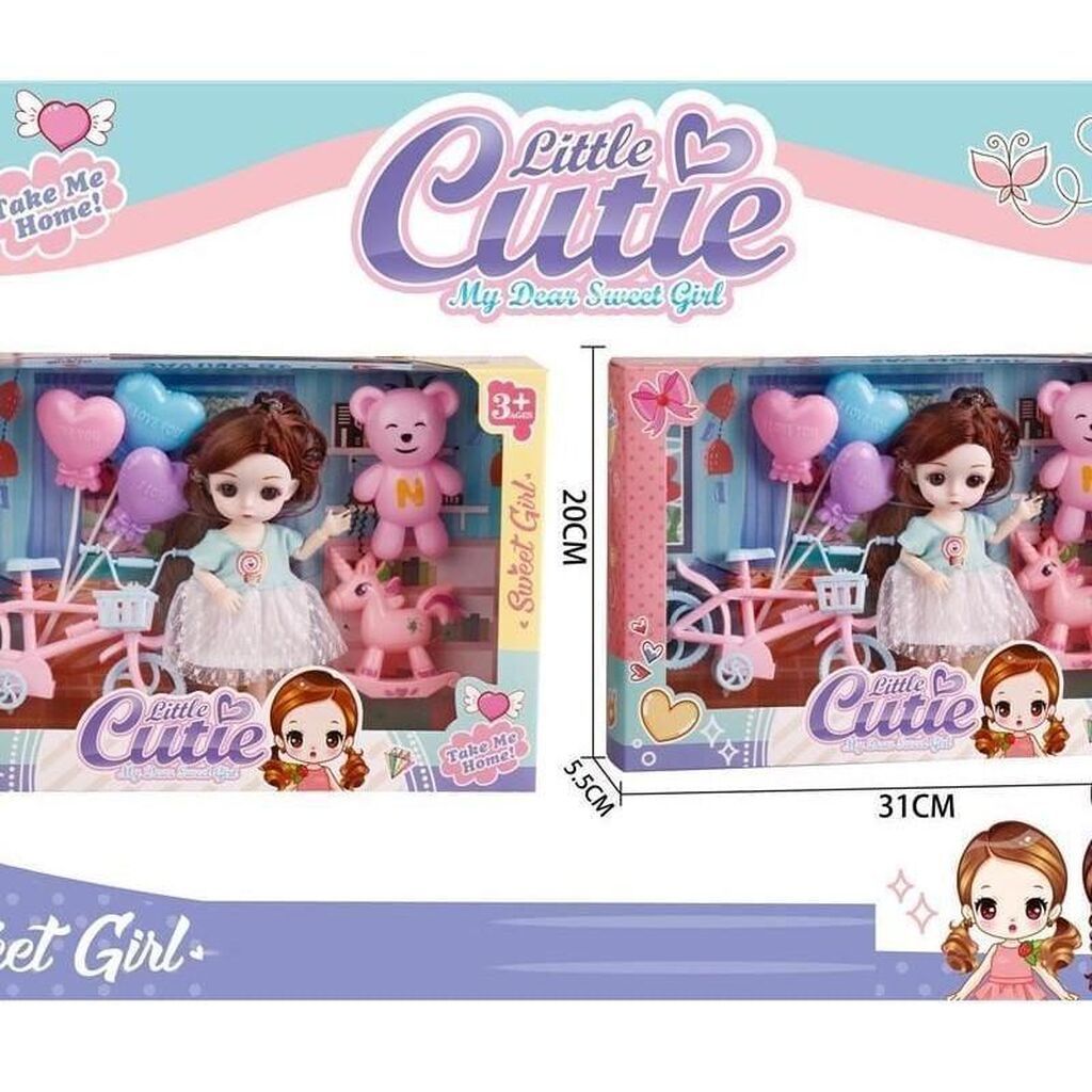 Lutka sa biciklom – set „Little Cutie: My Dear Sweet Girl“ Šifra