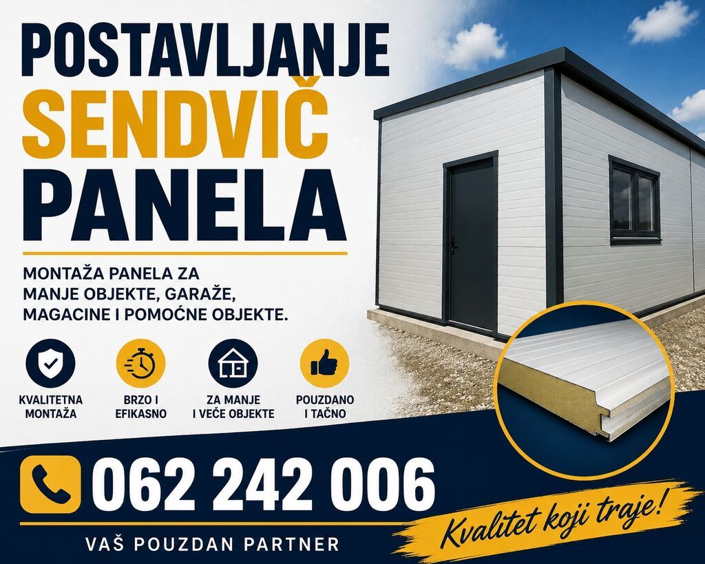 Usluga: Postavljanje sendvič panela i elektrotehničke ugradnje -