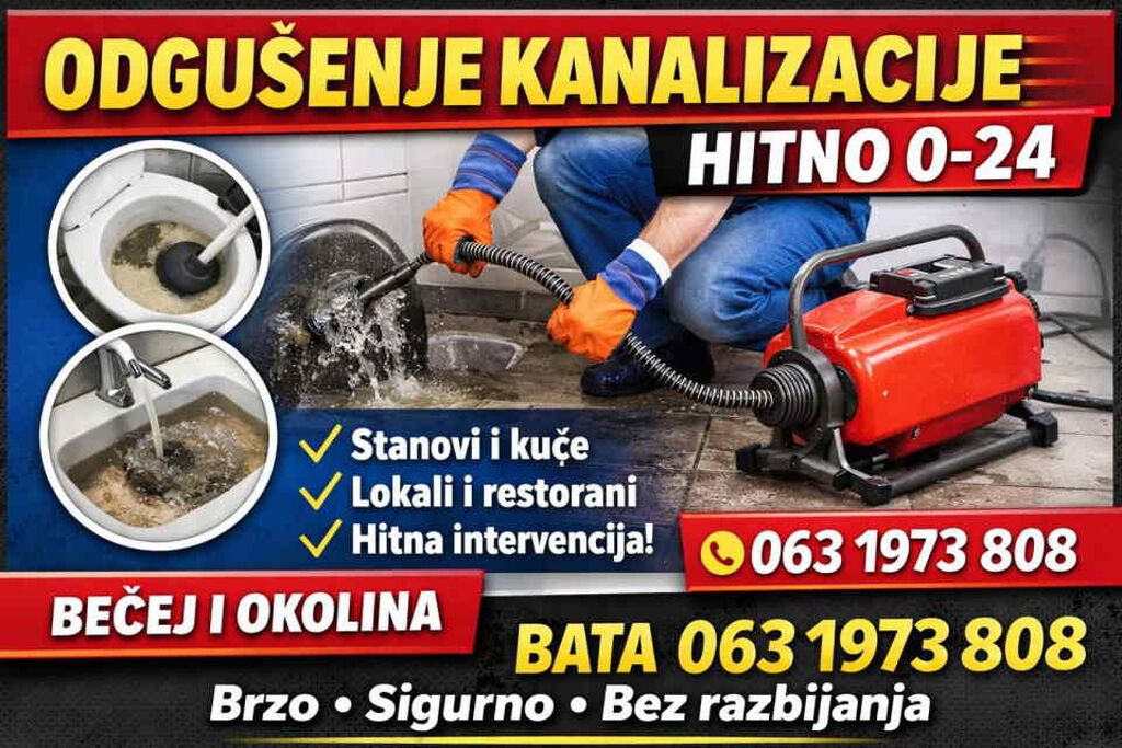Odgušenje kanalizacije brzo-sigurno-bez razbijanja HITNO 0-24h -