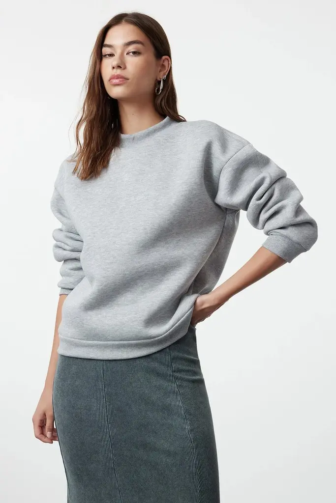 Trendyol Milla Ženski duks Twoaw20Sw0584, Siva