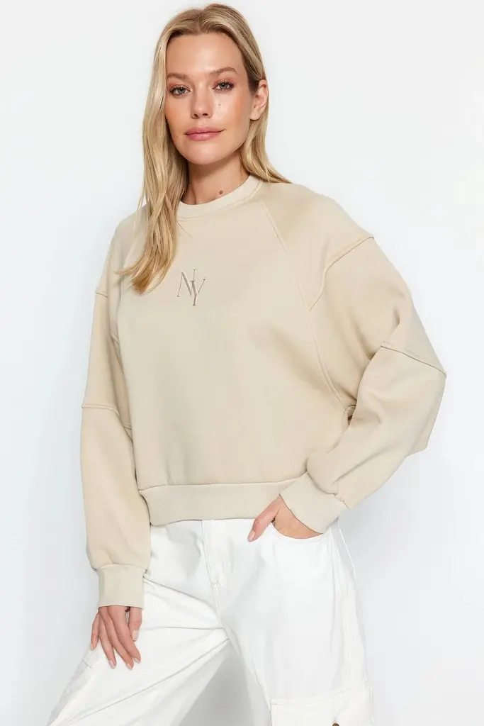 Trendyol Milla ženski duks TWOAW24SW00199, kamen-bež