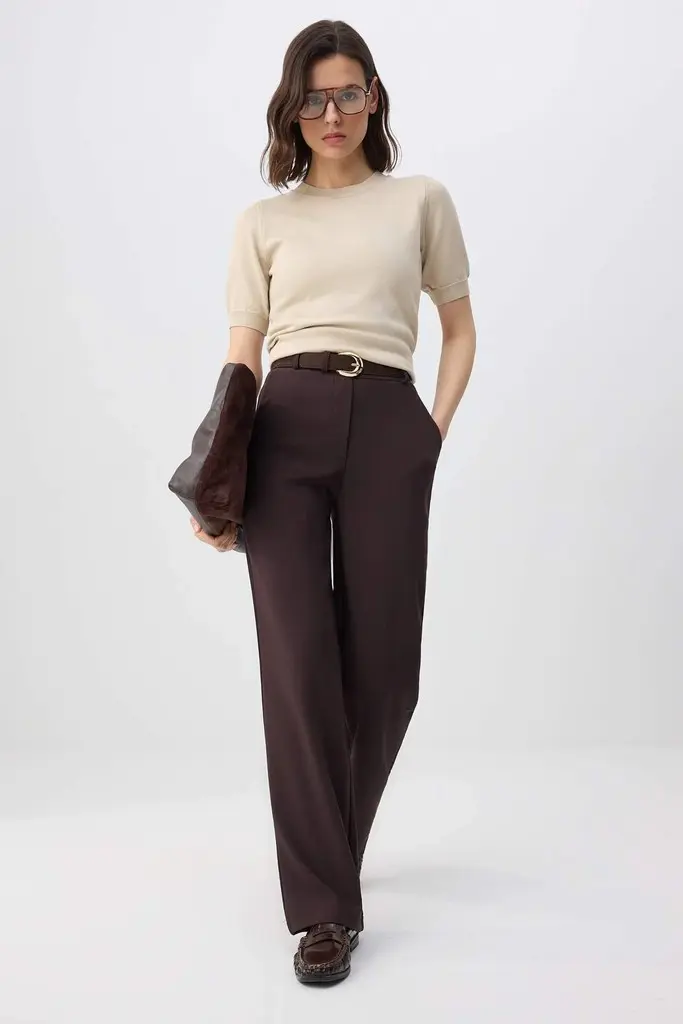 Trendyol Milla Ženske pantalone Twoaw21Pl0332, Smeđa