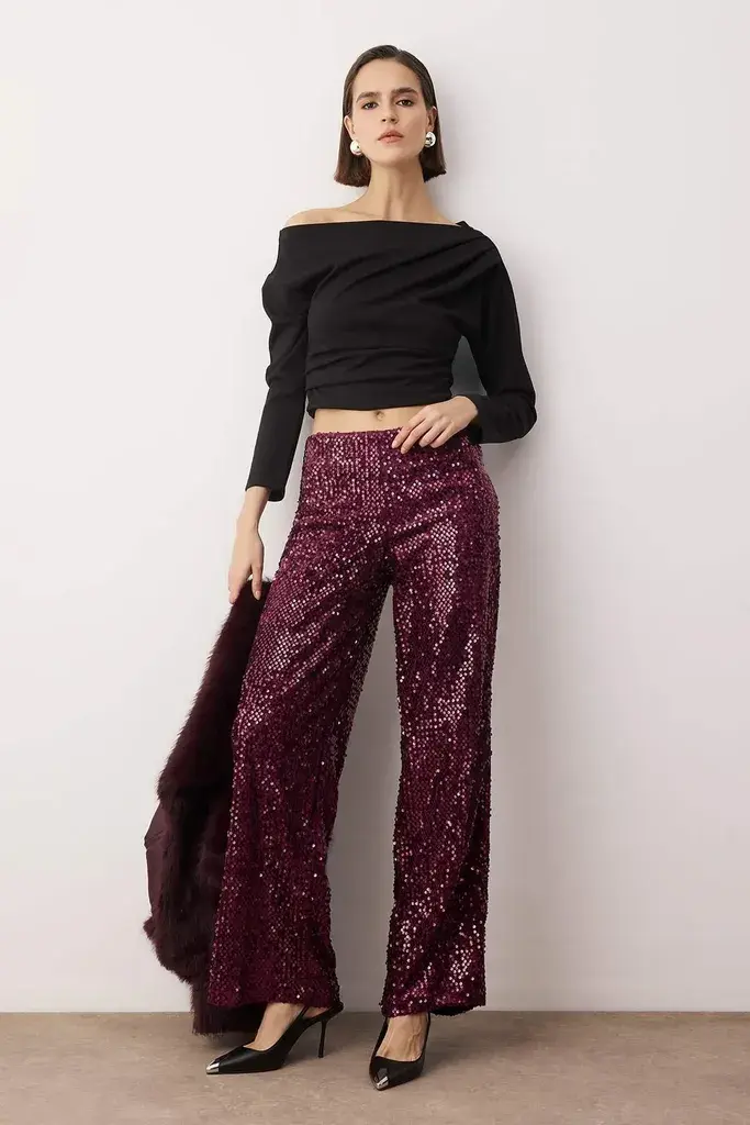 Trendyol Milla ženske pantalone Tpraw26Pl00005, ljubičasta