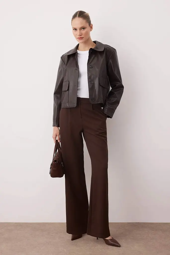 Trendyol Milla Ženske pantalone Twoaw21Pl0076, Smeđa*001