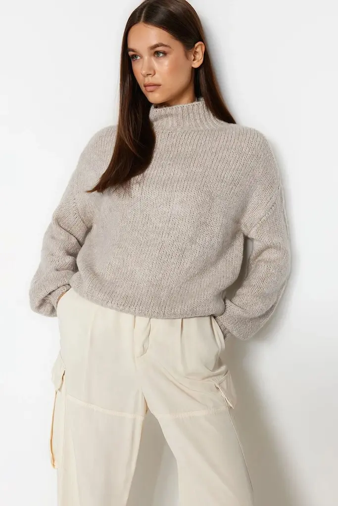 Trendyol Milla ženski duks TWOAW24KZ00290, Ecru-Stone