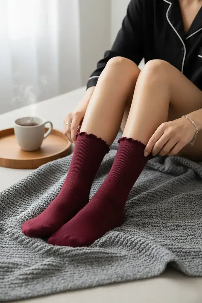 Trendyol Milla Ženski set čarapa Thmaw24Co00019, 3 para, Bordo