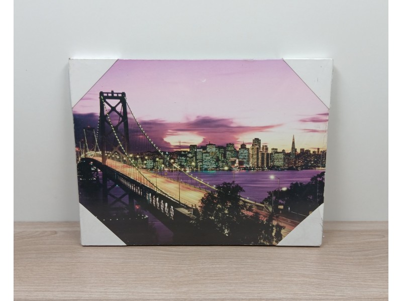 Retro Zidna Slika San Francisko Bay Bridge 24x18 cm