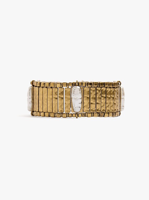ELASTIC BRACELET WITH BARS AND PEARLS