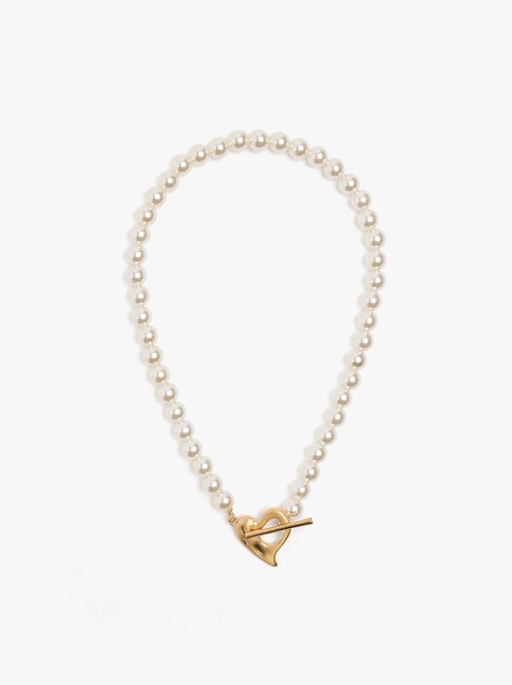 SHORT NECKLACE WITH PEARL BEADS