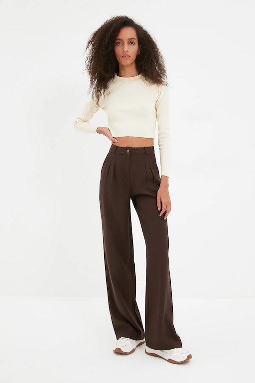 Trendyol Ženske pantalone, Braon