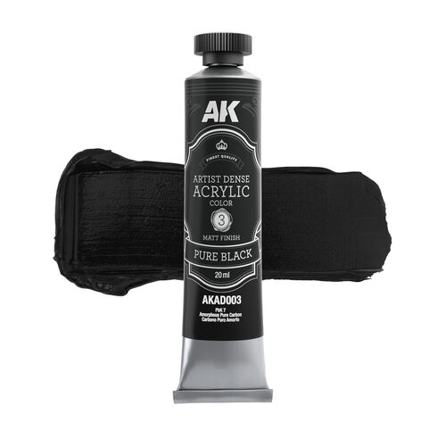 AK-Interactive AKAD003 Artist Dense Acrylic - Pure Black