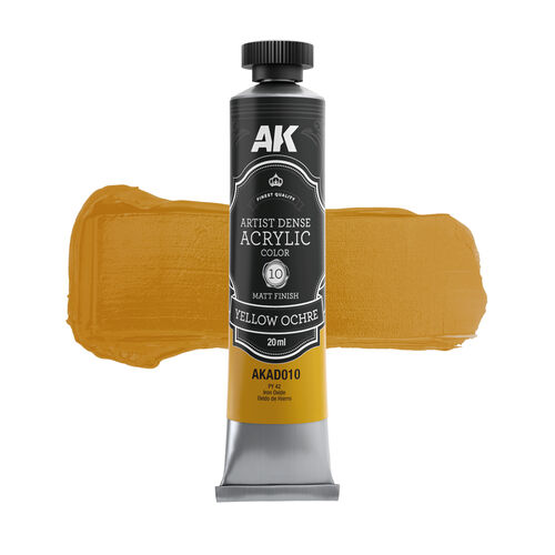 AK-Interactive AKAD010 Artist Dense Acrylic - Yellow Ochre