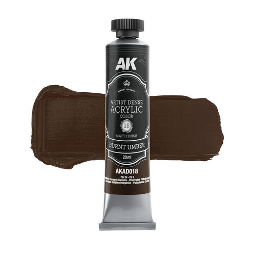 AK-Interactive AKAD018 Artist Dense Acrylic - Burnt Umber