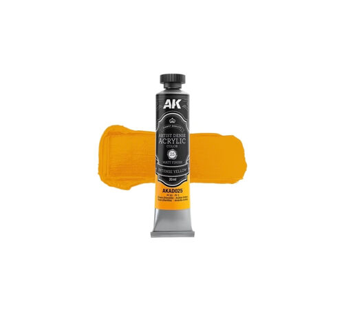 NEW! AK-Interactive AKAD025 Artist Dense Acrylic - Intense Yellow