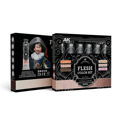 NEW! AK-Interactive AKAD105 Artist Dense Acrylic Colors - Flesh Color Set
