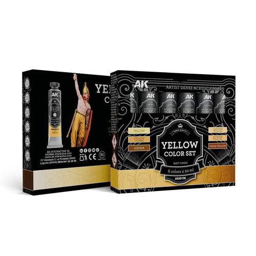 NEW! AK-Interactive AKAD106 Artist Dense Acrylic Colors - Yellow Color Set