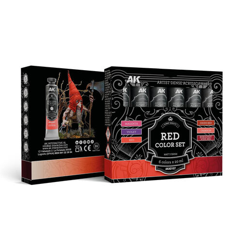 NEW! AK-Interactive AKAD107 Artist Dense Acrylic Colors - Red Color Set