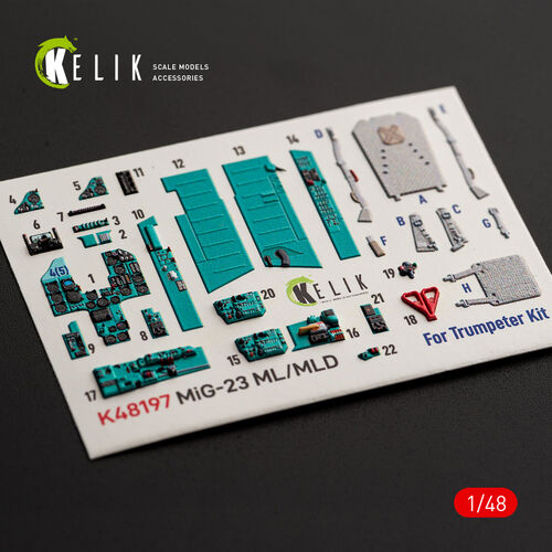 NEW! KELIK K48197 MiG-23 ML/MLD - Interior 3D Decals (for Trumpeter Kits)